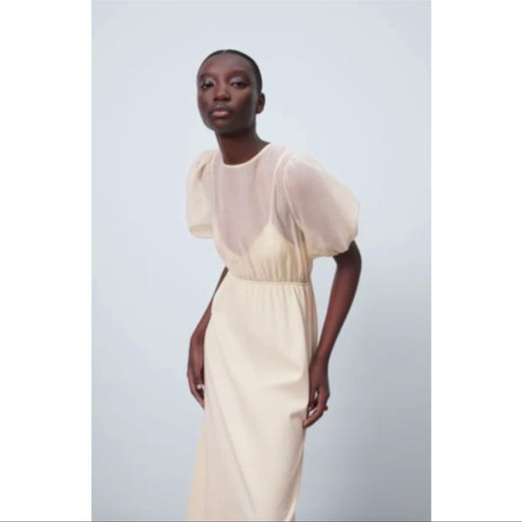 Zara | Dresses | Zara Combination Cream Knitted Dress | Poshmark